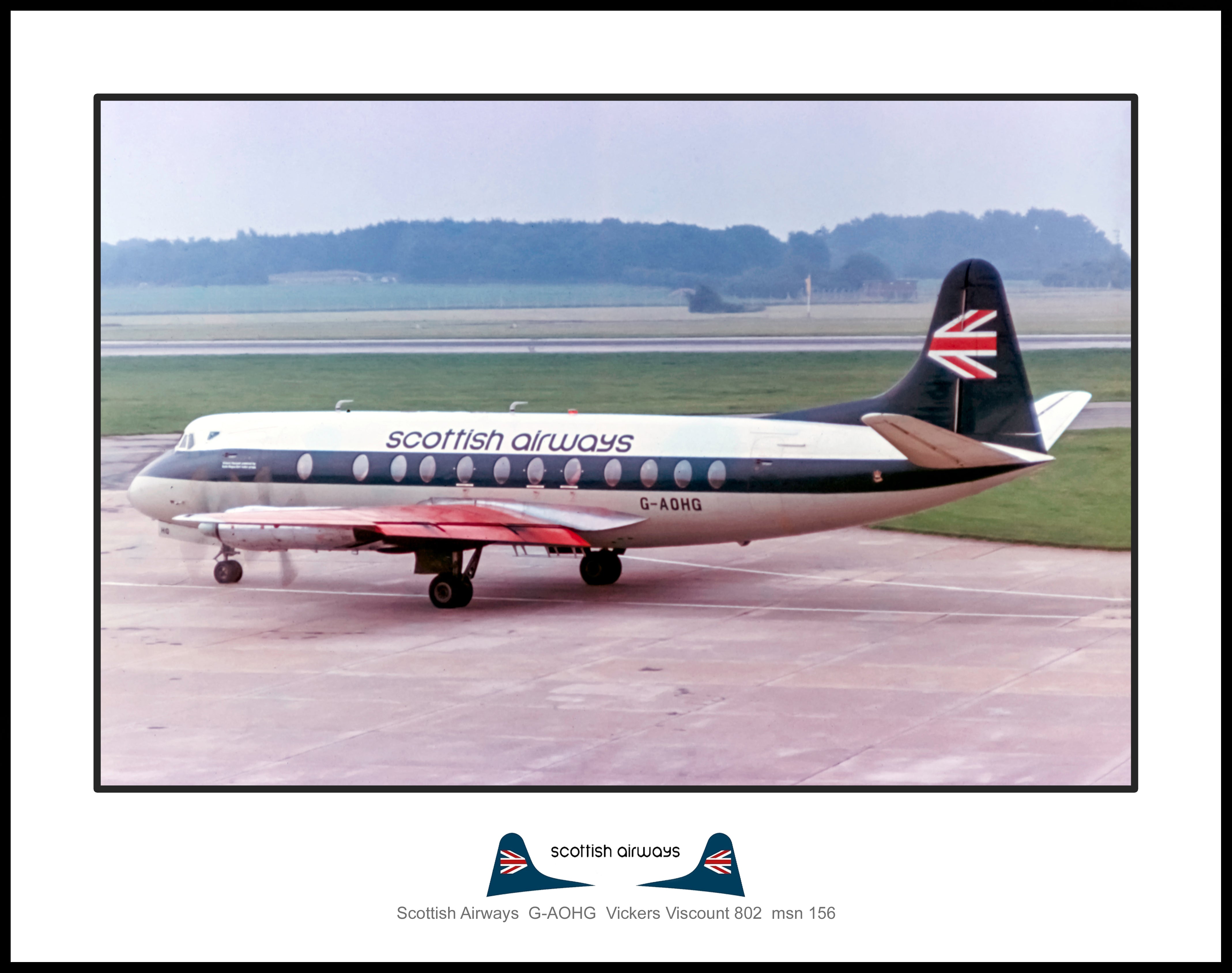 Scottish Airways Vickers Viscount 802 Color Photograph (AE005LGJC11X14 ...